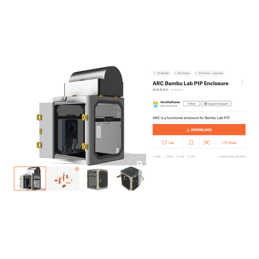 ARC Enclosure Kit - Bambu Lab P1P - Complete Protection